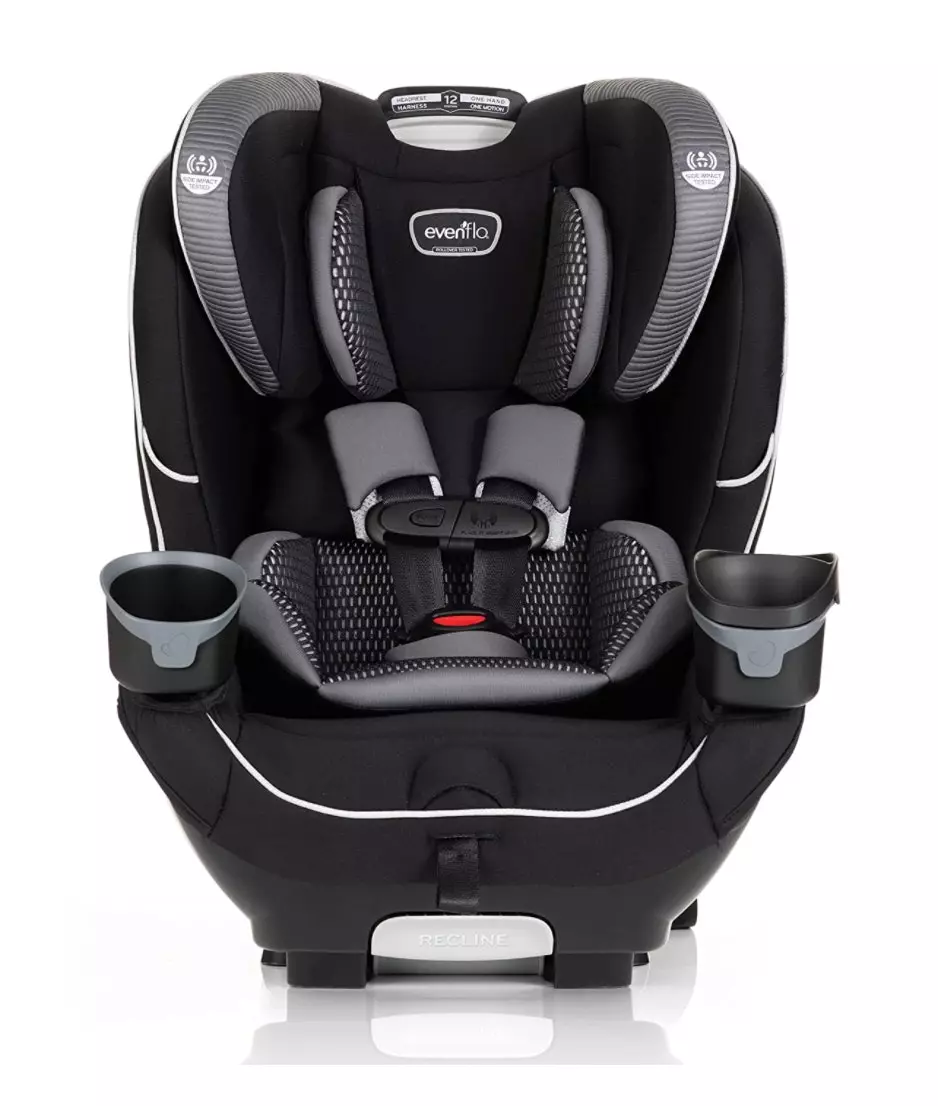 Kumashure kwakatarisana nechigaro chemota: Evenflo EveryFit 4-in-1 Convertible Car Seat