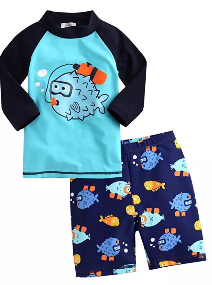 Vaenait baby 2T-7T Kids Boys 50+ UPF Rashguard Swimsuit Kuogea Seti za Kuogelea