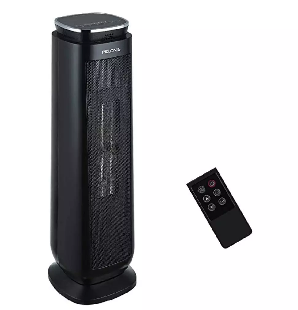 Calentador de espacio de cerámica PELONIS/Calentador de torre oscilante Uso en interiores/Calentador eléctrico seguro de 1500W con rem...