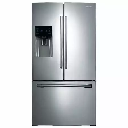 SAMSUNG 24.6 Cu. Ft. 3-Door French Door firiji ine Yekunze Mvura uye Ice Dispenser, Stainles ...