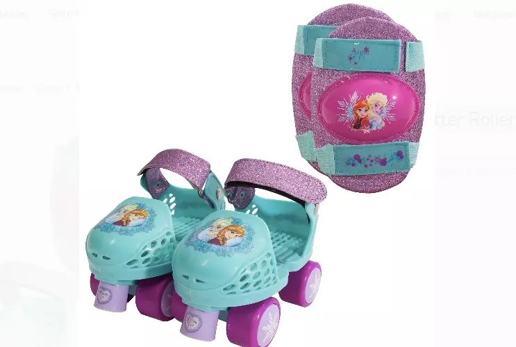 Walmart har Disney Frozen Kids Glitter Rollerskates med knebeskyttere.