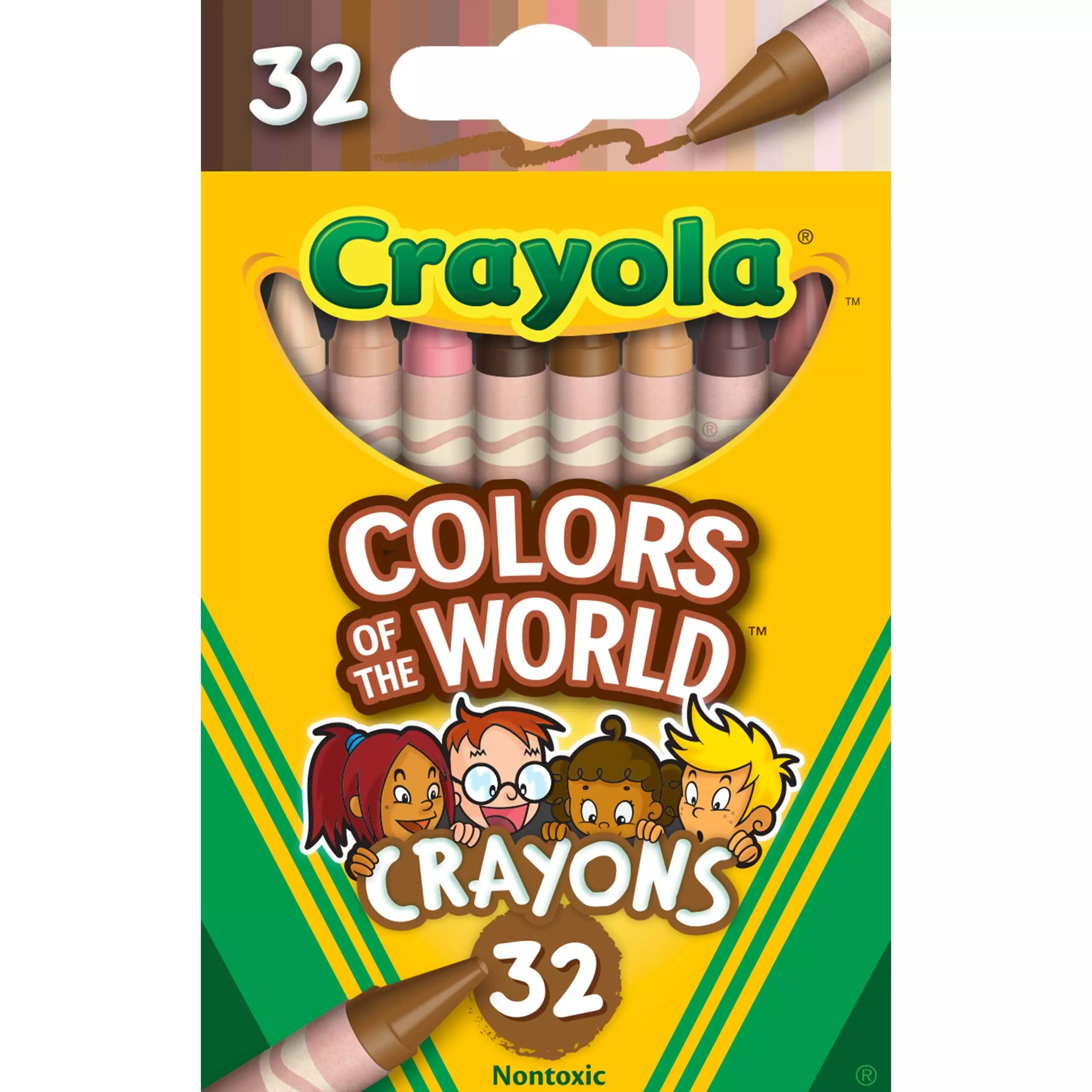 Crayola Crayons 32 פּאַק, קאָלאָרס פון דער וועלט, מאַלטיקאַלטשעראַל קרייאַנז