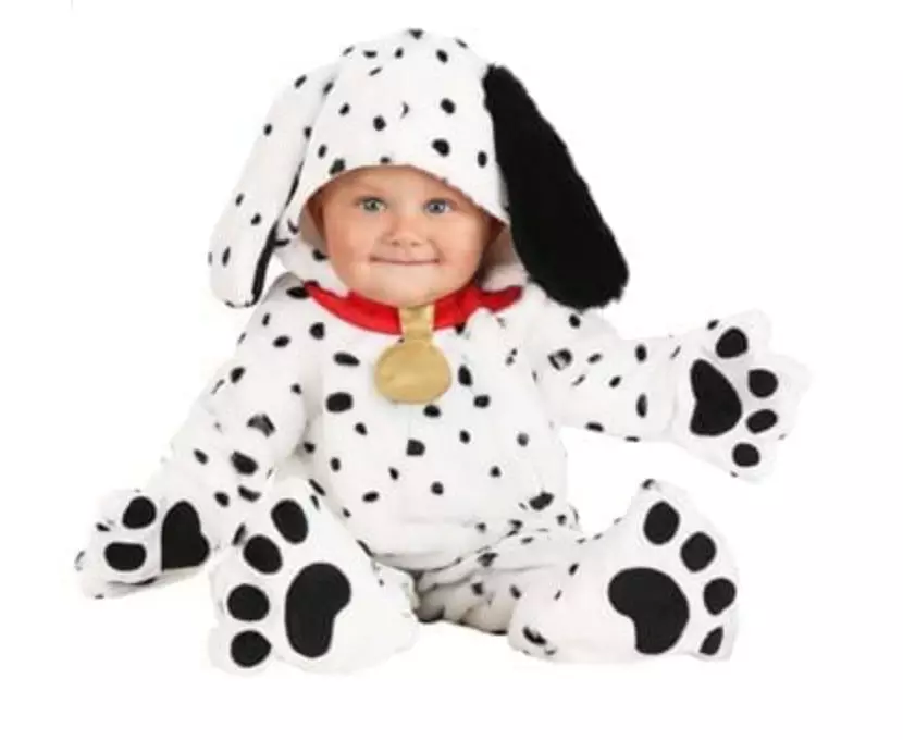 Plush Dalmatian hvolpa Jumpsuit fyrir ungbörn