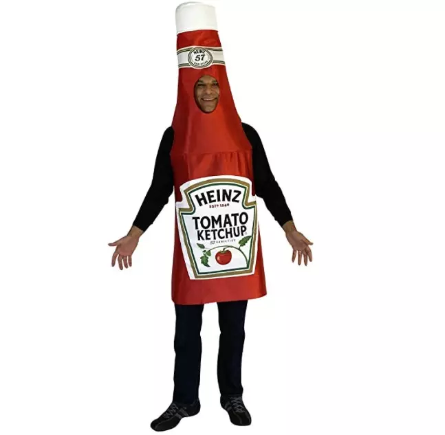 Burrë me një kostum ketchup