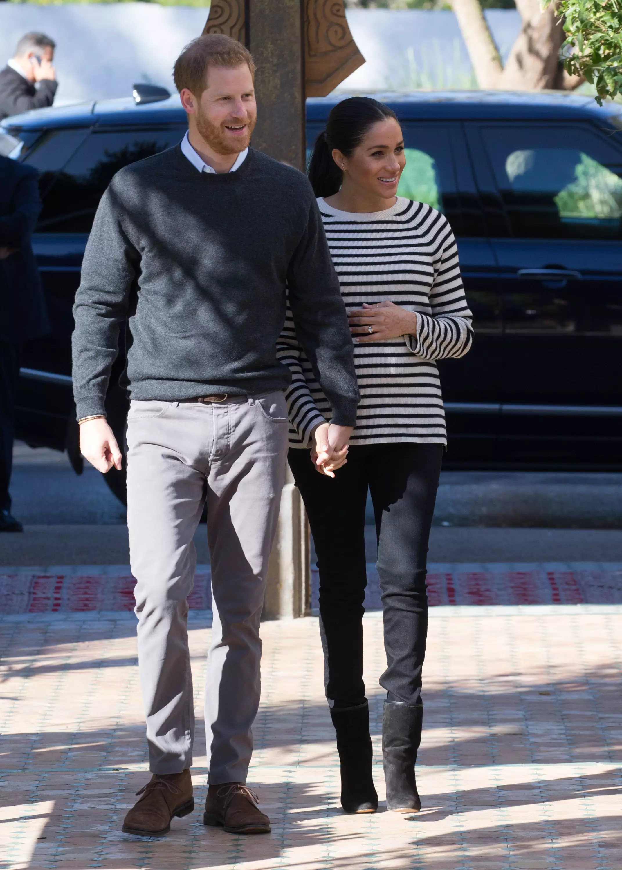 Meghan Markle trug in Marokko Stiefel.