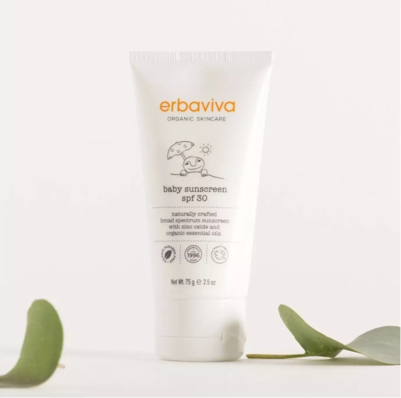 Erbaviva Organic Skincare Baby Sun Screen, Lavender Chamomile, SPF 30