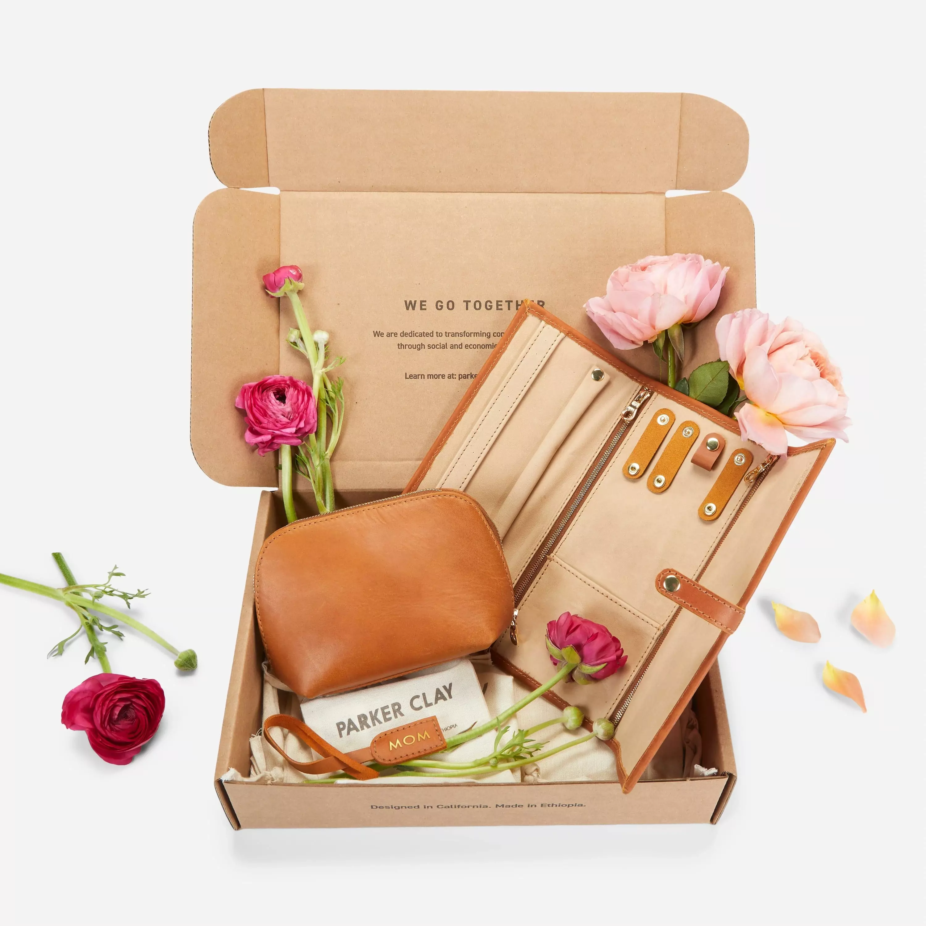 Parker Clay Mother's Day Box is een mooie set lederwaren voor in een Moederdag cadeaumand